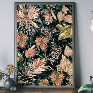 Floral Pattern Print, Maximalism Poster, Botanical Wall Decor, Tropical ...