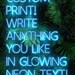 Personalised Blue Neon Art Print – Quote Print, Custom Floral Art ...