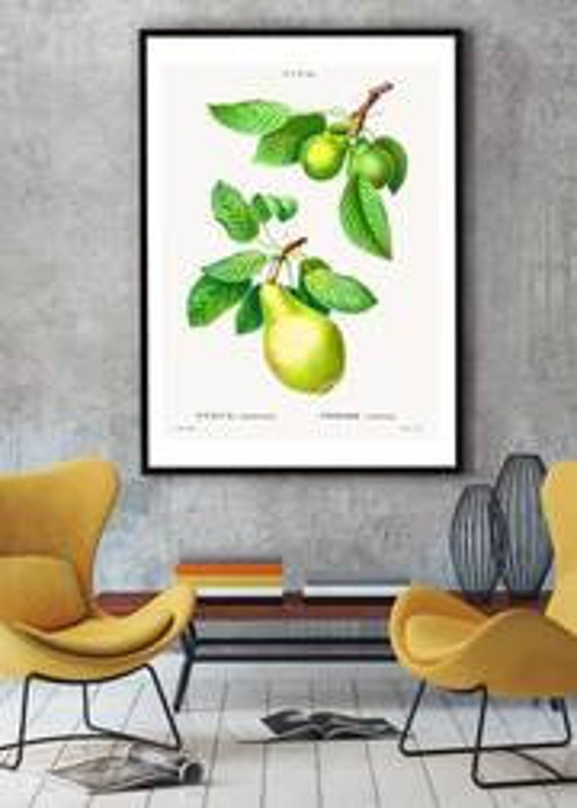 Vintage Pears Poster – Lithograph Print, Antique Botanical Art ...