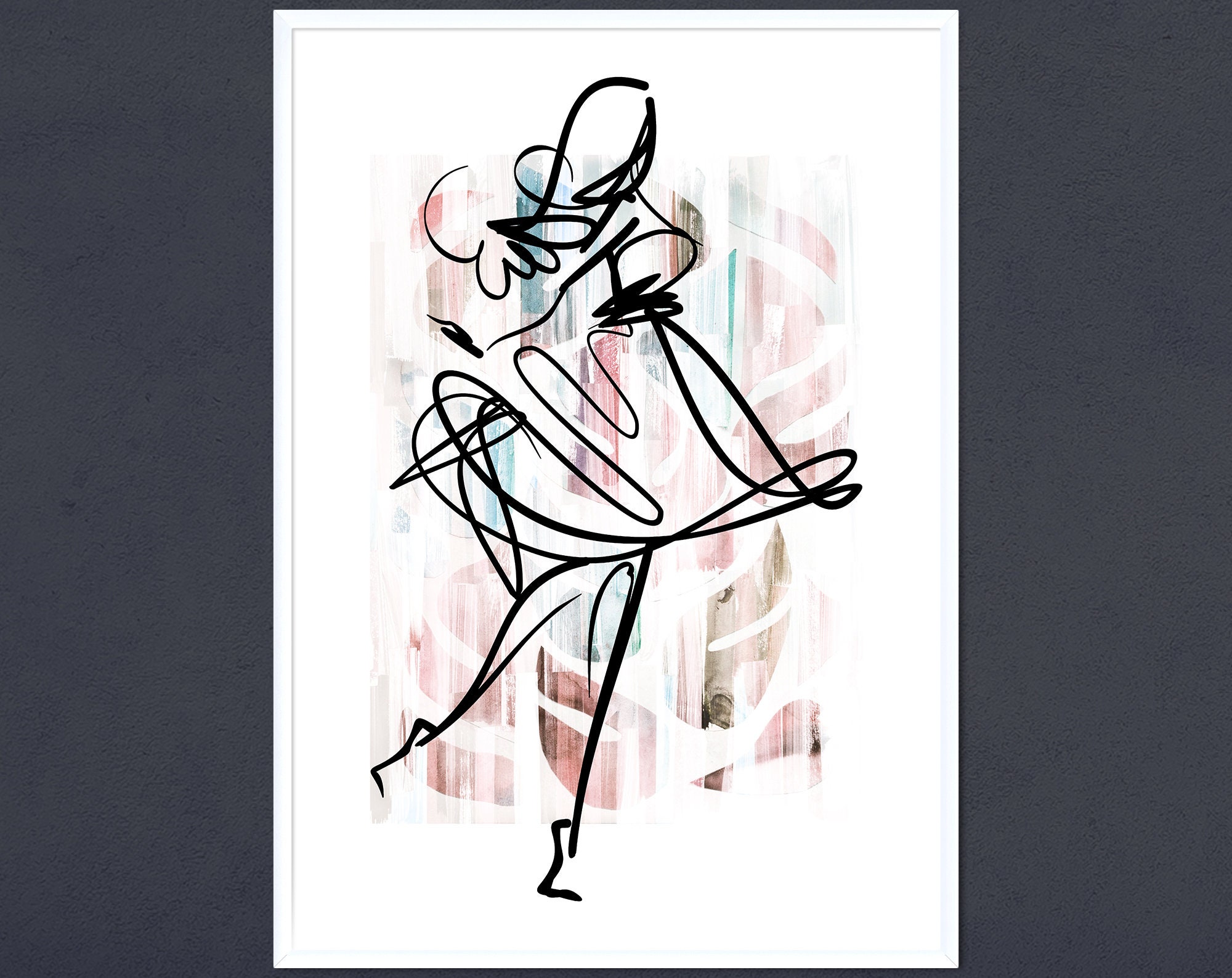 Dancer Line Art Print – Minimal Woman Painting, Minimalist Boho Decor ...