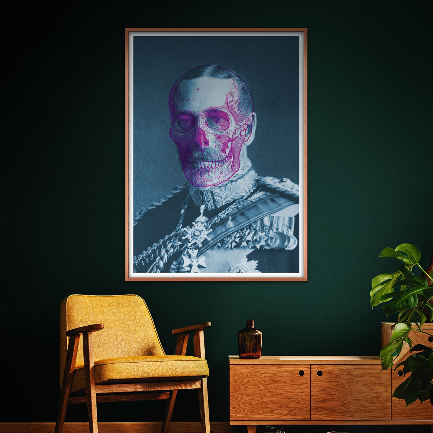 King George Art Print Vintage Abstract Skull Print Royal - Etsy UK