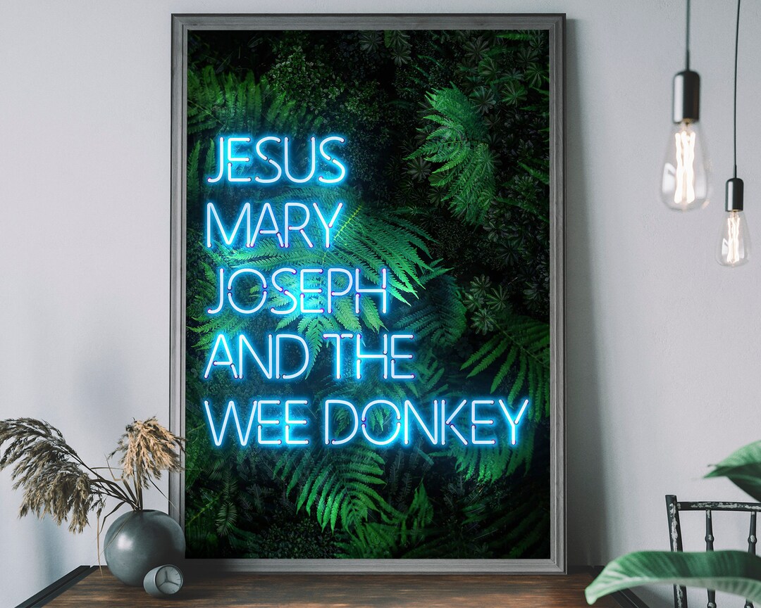 Jesus, Mary and Joseph and the Wee Donkey Print, Line of Duty Art, Ted ...