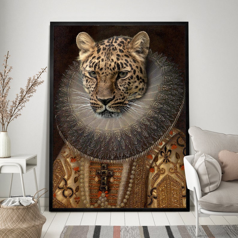 Renaissance Animal Painting Altered Art Leopard Print - Etsy