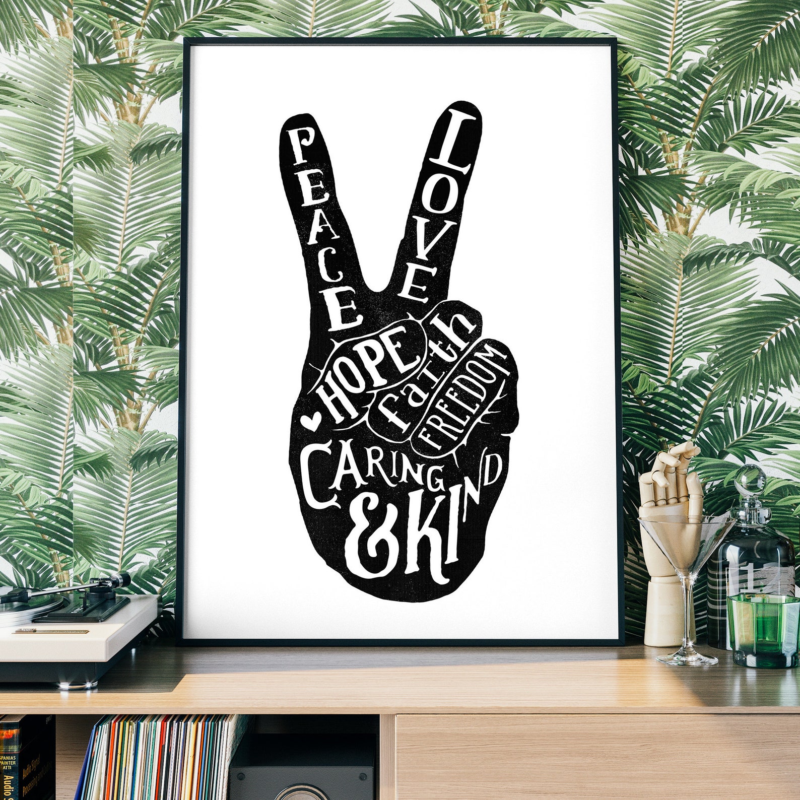 Peace Sign Art Print Peace and Love Inspirational Wall Art | Etsy