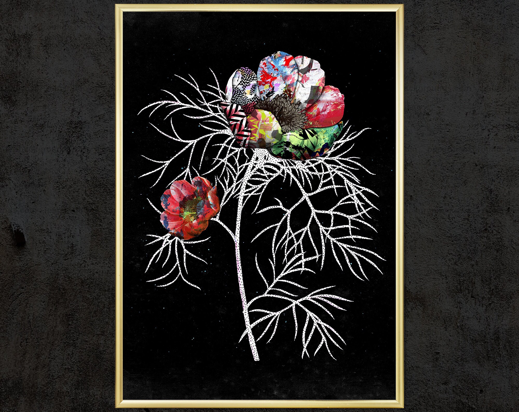 Botanical Abstract Print Flower Collage Floral Print Flower - Etsy