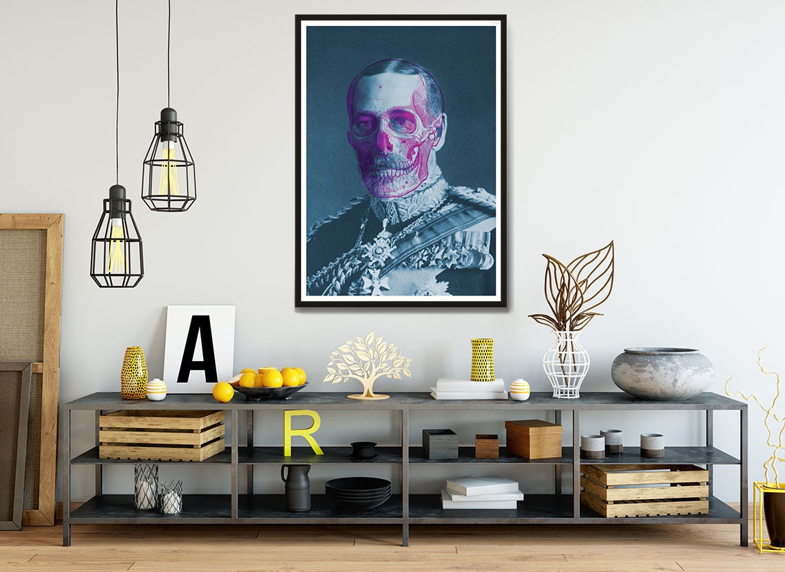 King George Art Print Vintage Abstract Skull Print Royal - Etsy UK