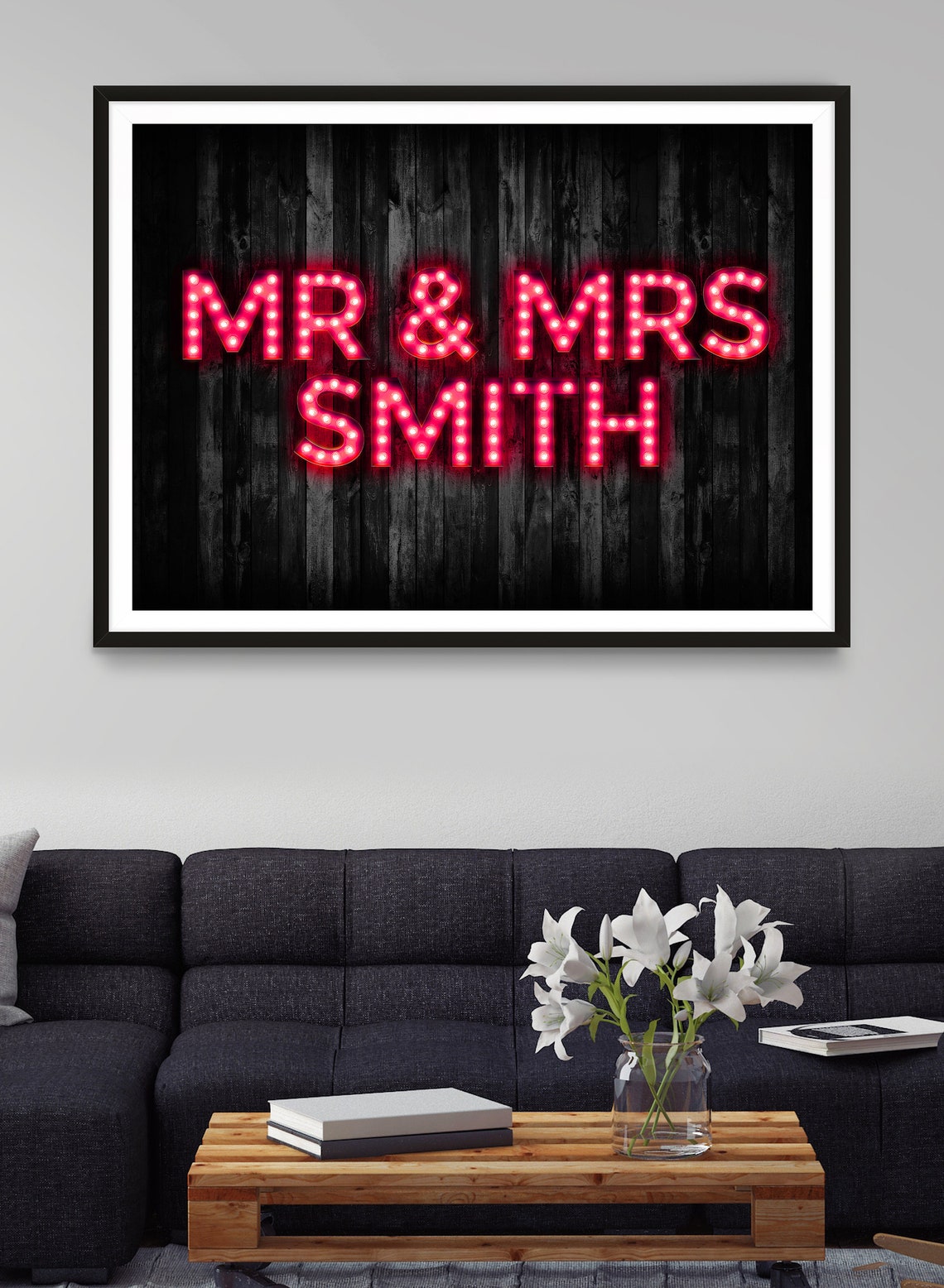 Custom Wedding Sign Red Personalised Wedding Gift Custom | Etsy