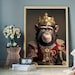 Chimp Vintage Portrait, Altered Art Regal Monkey Animal Print, Animal ...