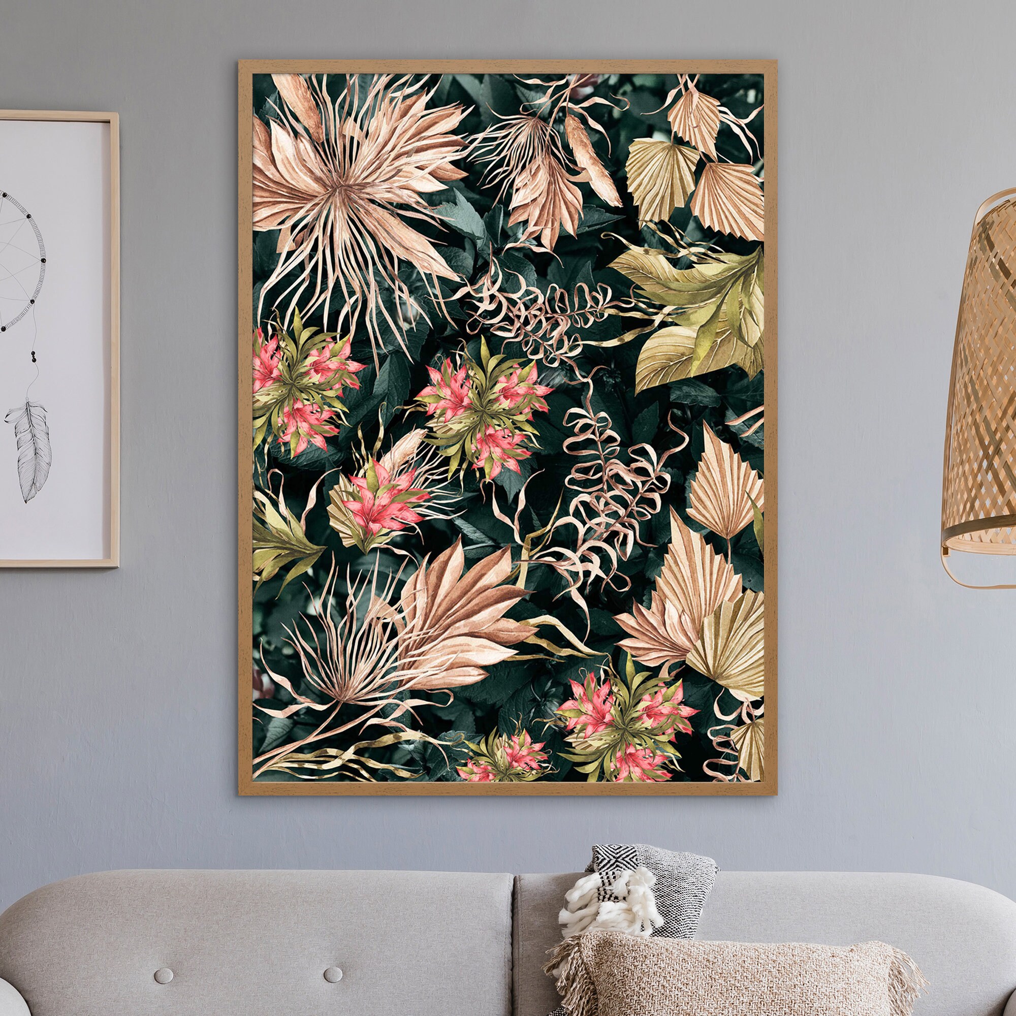 Floral Pattern Print, Maximalism Poster, Botanical Wall Decor, Tropical ...