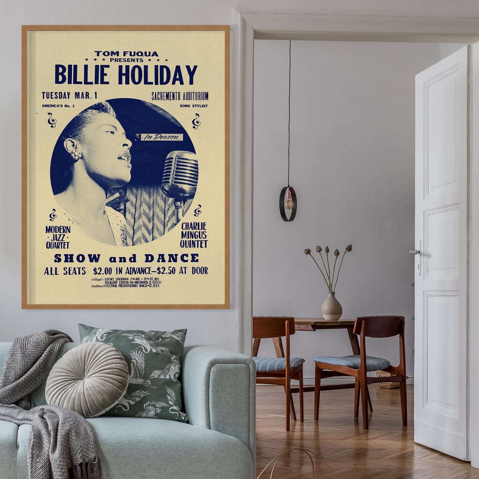Vintage Billie Holiday Jazz Poster, Music Quote, Typography Wall Decor ...