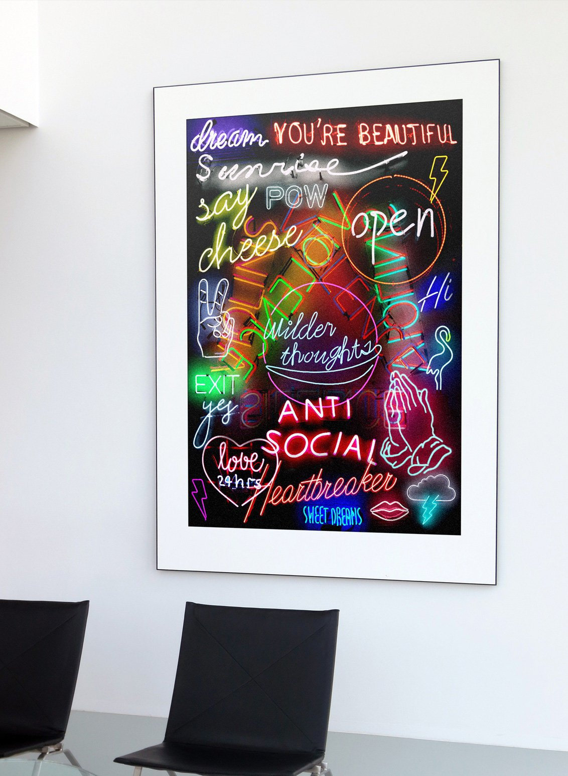 Neon Sign Mashup Print Neon Art Print Neon Sign Typography - Etsy