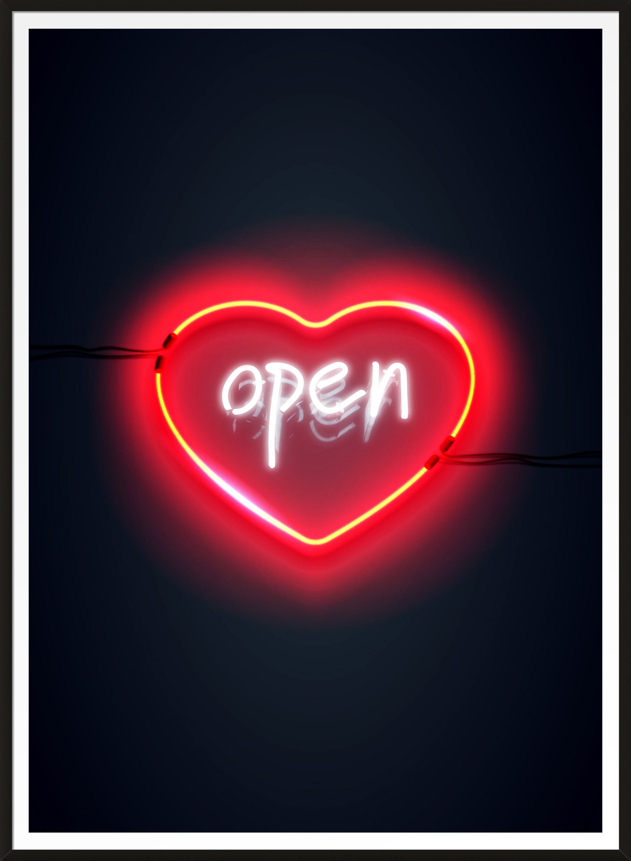 Open Heart Neon Print Red Neon Art Print Red Heart Neon - Etsy UK