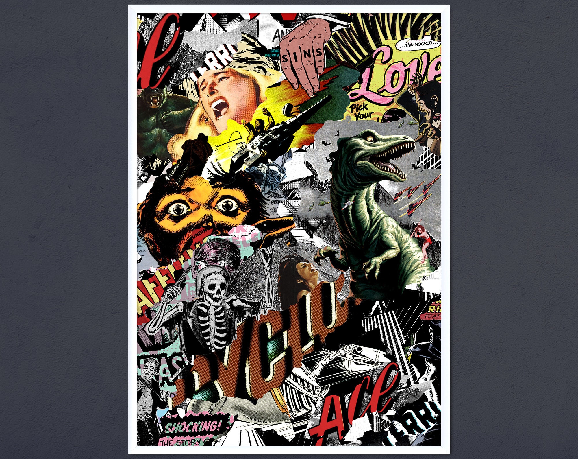 Vintage Comic Art Print Comic Collage Art Retro Aesthetic - Etsy