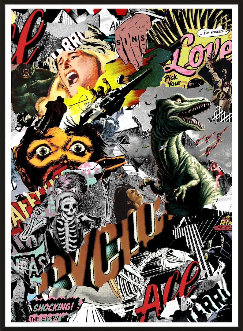 Vintage Comic Art Print Comic Collage Art Retro Aesthetic - Etsy