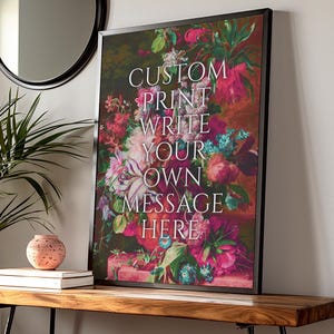 Personalised Floral Art Print – Create Your Own Custom Art Poster, Gift ...