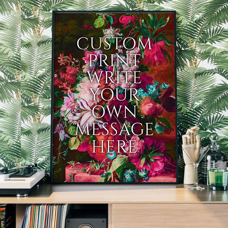 Personalised Floral Art Print – Create Your Own Custom Art Poster, Gift ...