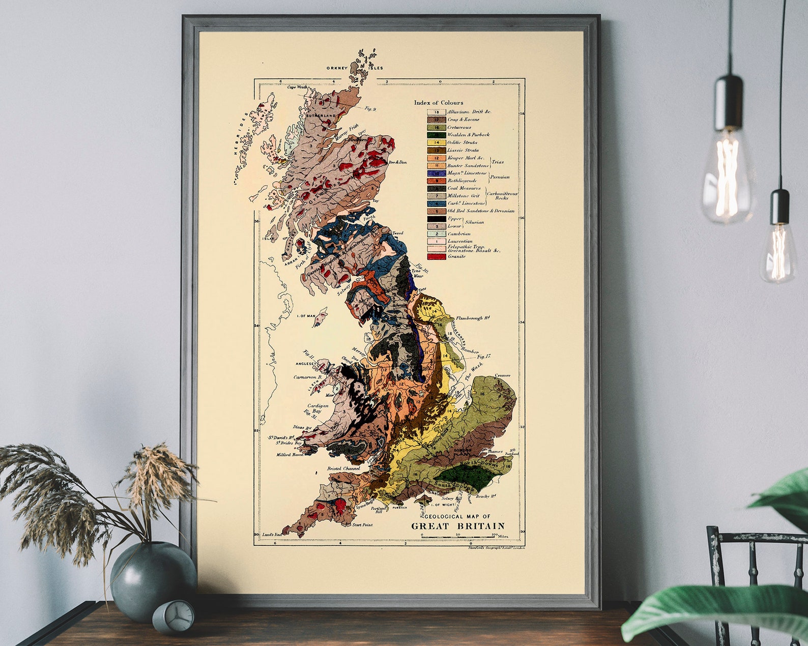 Geological Map UK – Vintage Great Britain Map, Historical UK Map Art ...