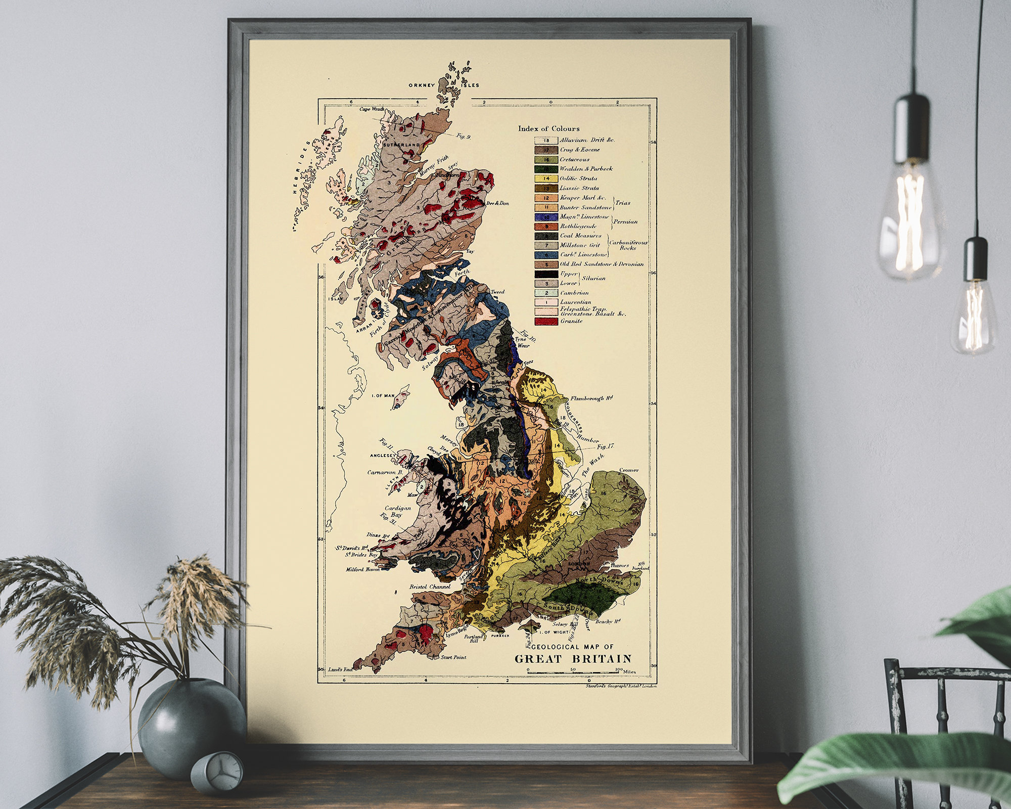 Geological Map UK – Vintage Great Britain Map, Historical UK Map Art ...