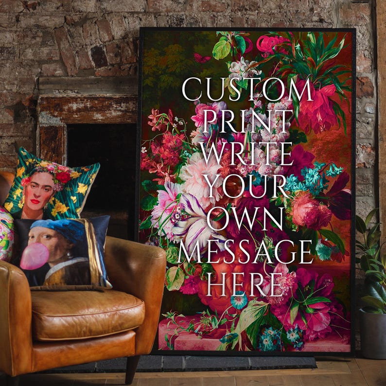 Personalised Floral Art Print – Create Your Own Custom Art Poster, Gift ...