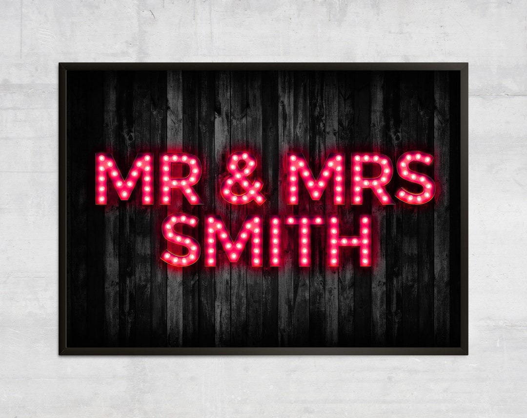 Custom Wedding Sign, Red Personalised Wedding Gift, Custom Wedding ...