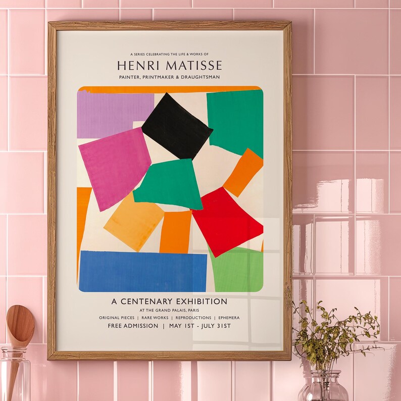 Vintage Henri Matisse Exhibition Poster – Art Print, Mid-century Modern ...