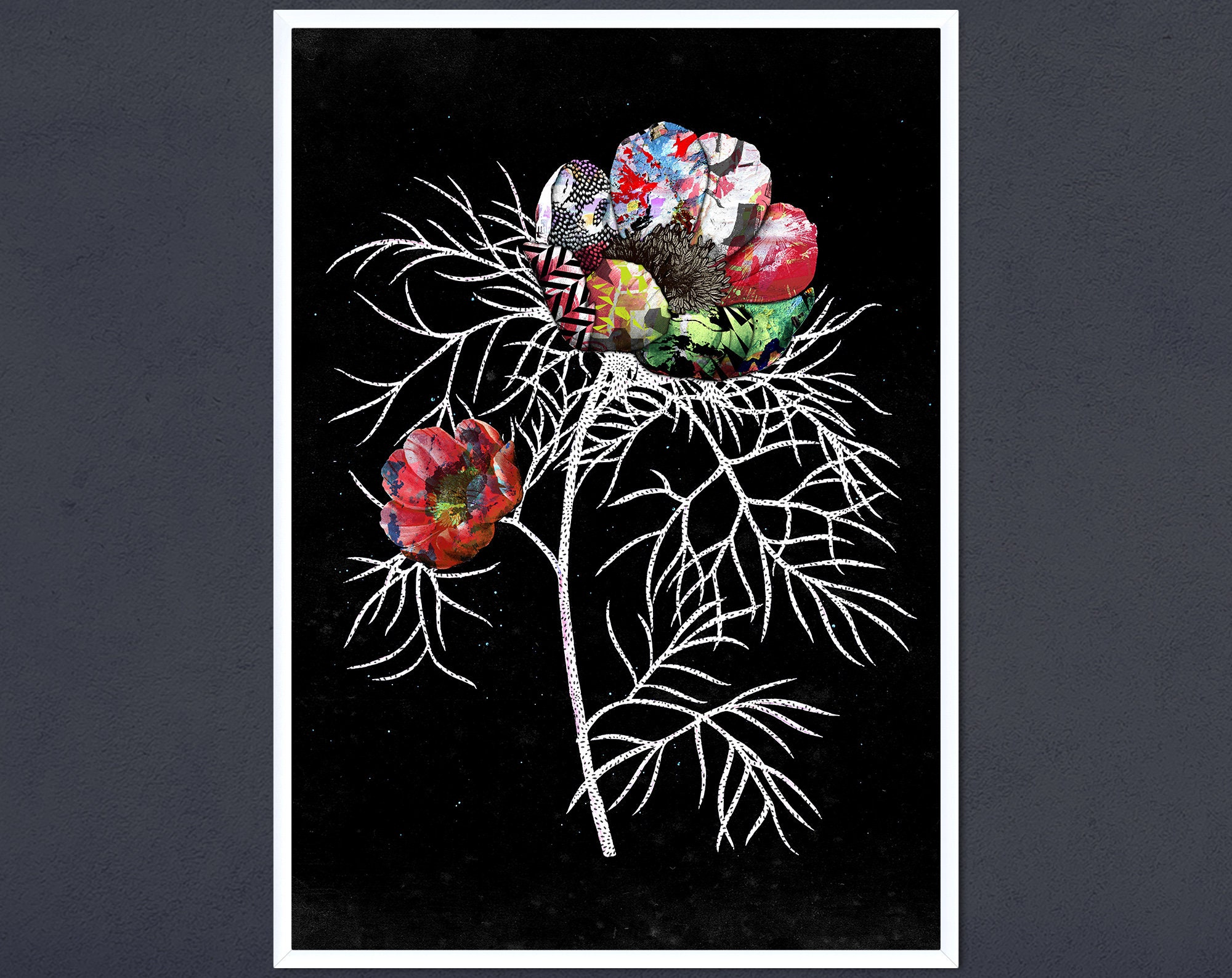Botanical Abstract Print Flower Collage Floral Print Flower - Etsy