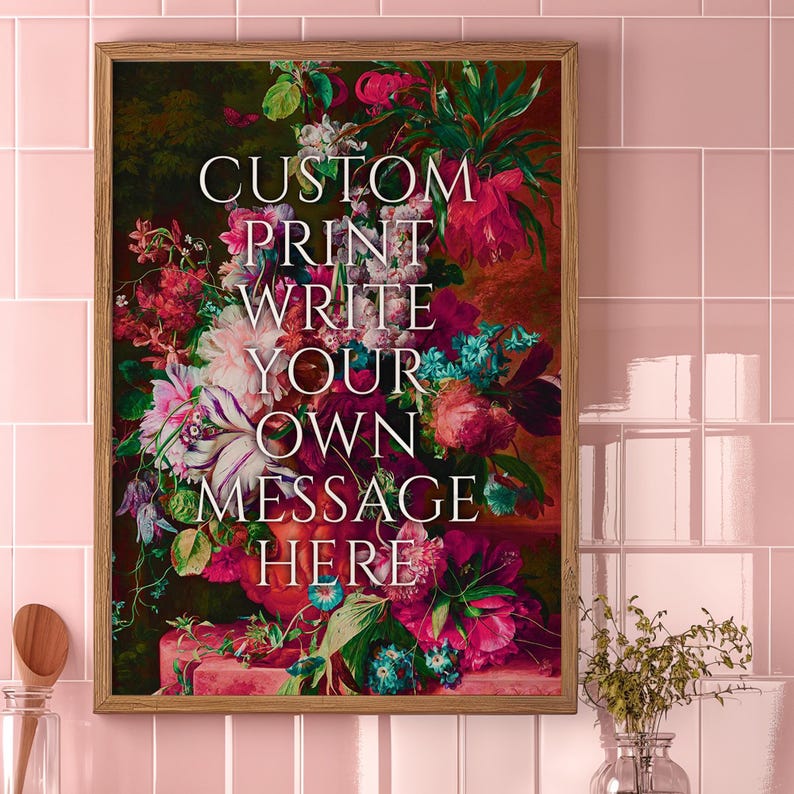 Personalised Floral Art Print – Create Your Own Custom Art Poster, Gift ...