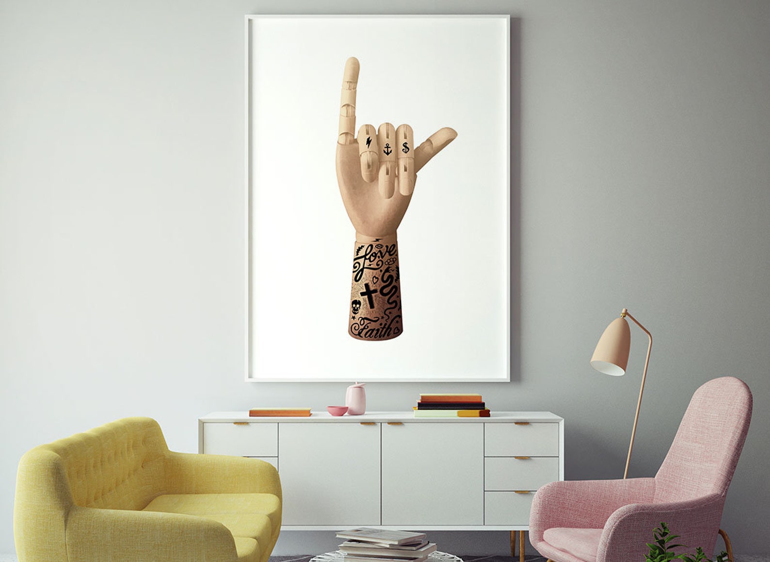 Tattoo Artist Hand Print Tattoo Art Print Unusual Art Print | Etsy