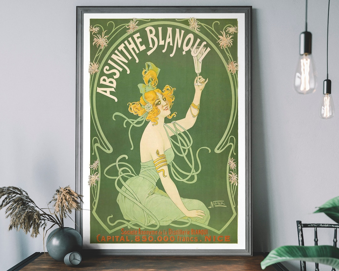 Absinthe Blanqui Vintage Poster, Food & Drink Wall Art, Vintage French ...