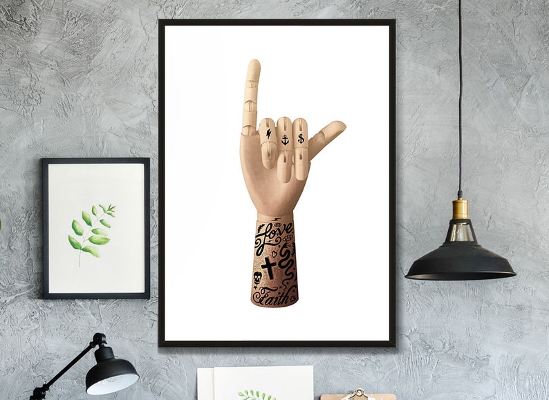 Tattoo Artist Hand Print Tattoo Art Print Unusual Art Print | Etsy