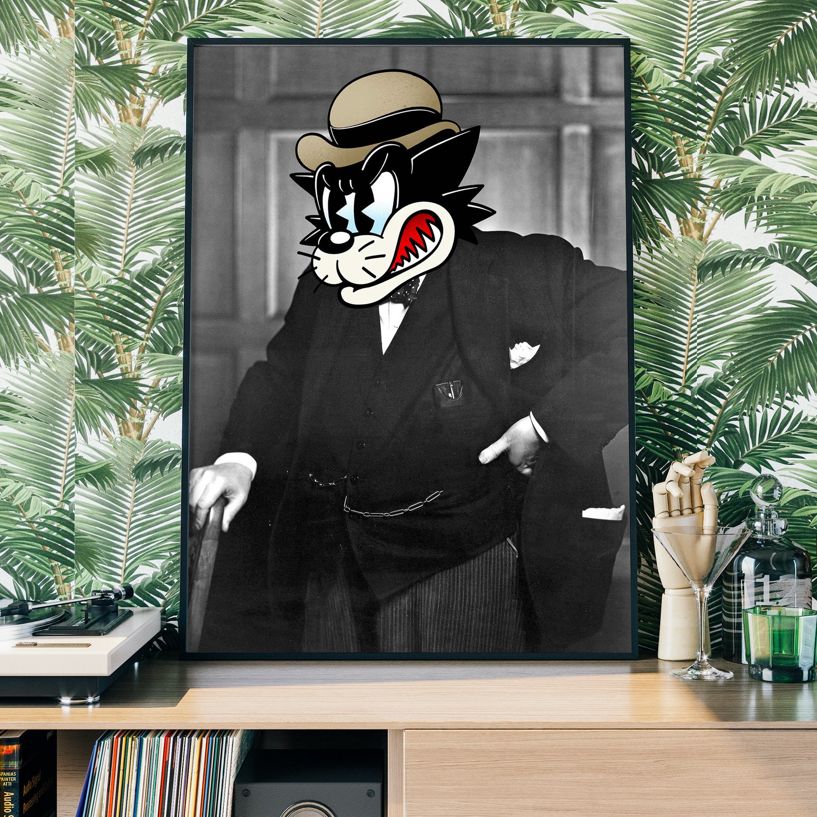 Churchill Cat Altered Print — Banksy Style Urban Art - Etsy UK