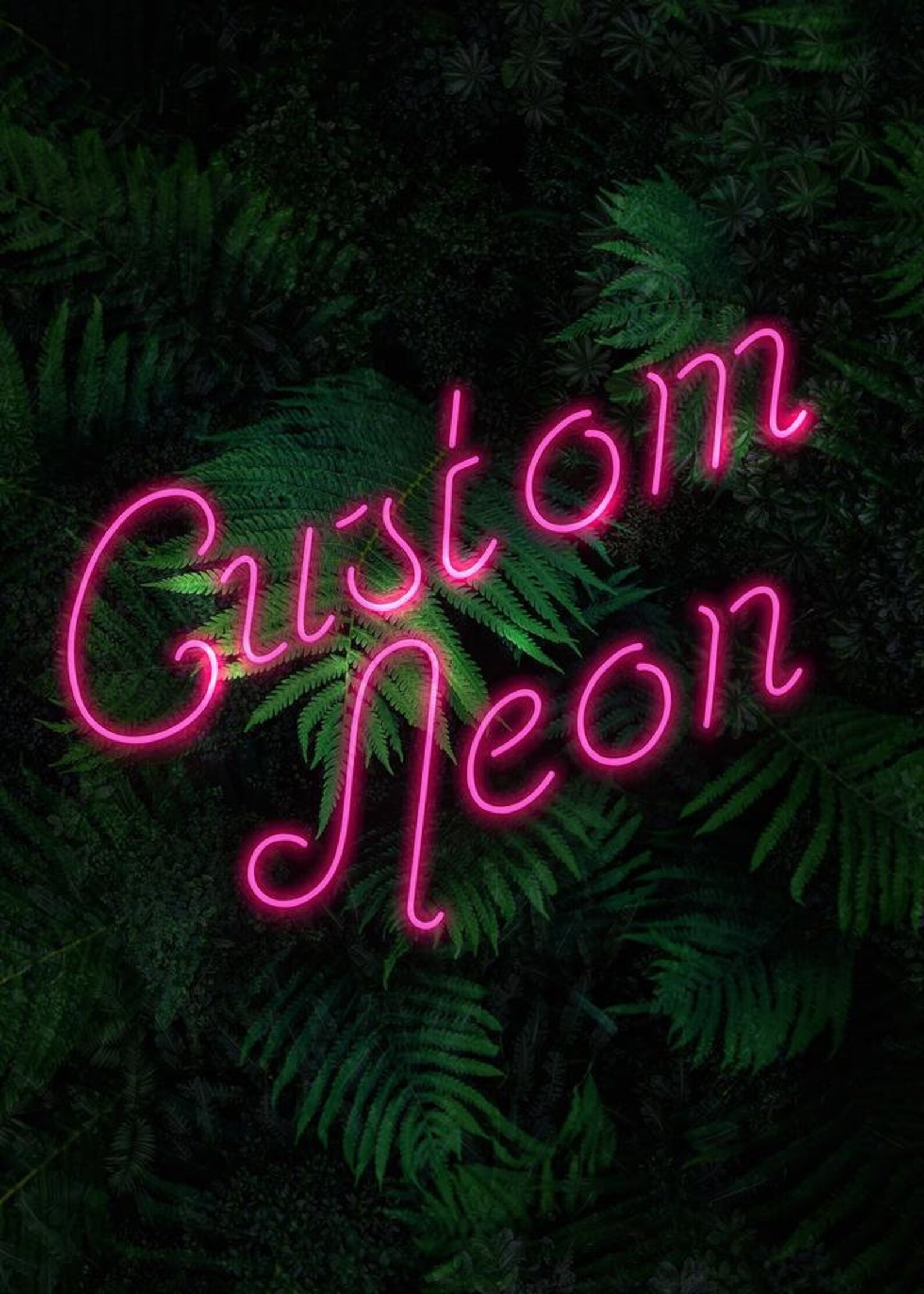 Personalised PINK Neon Art Print Quote Print Custom Floral | Etsy