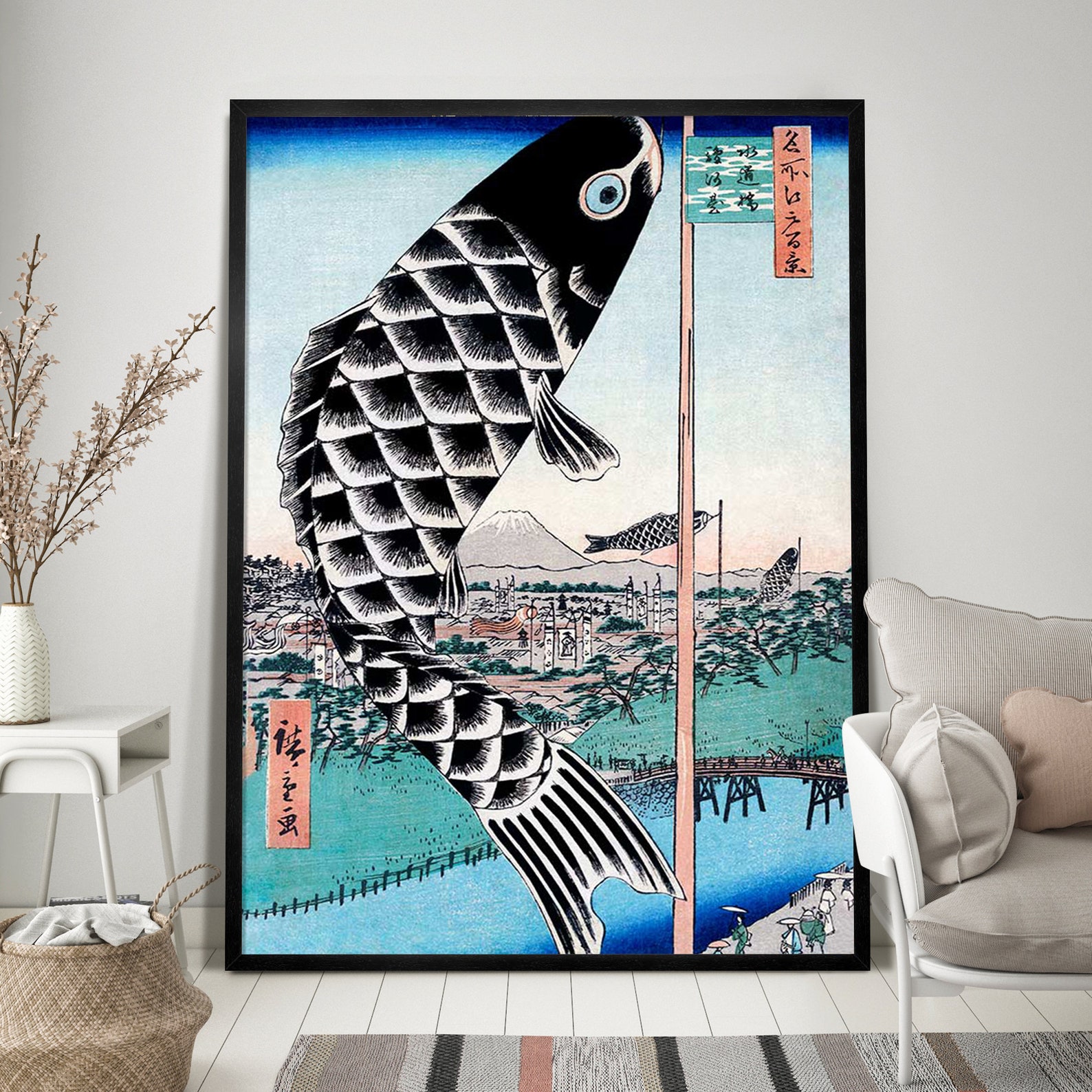 Vintage Japanese Paper Fish Print, Utagawa Hiroshige Art, Antique ...