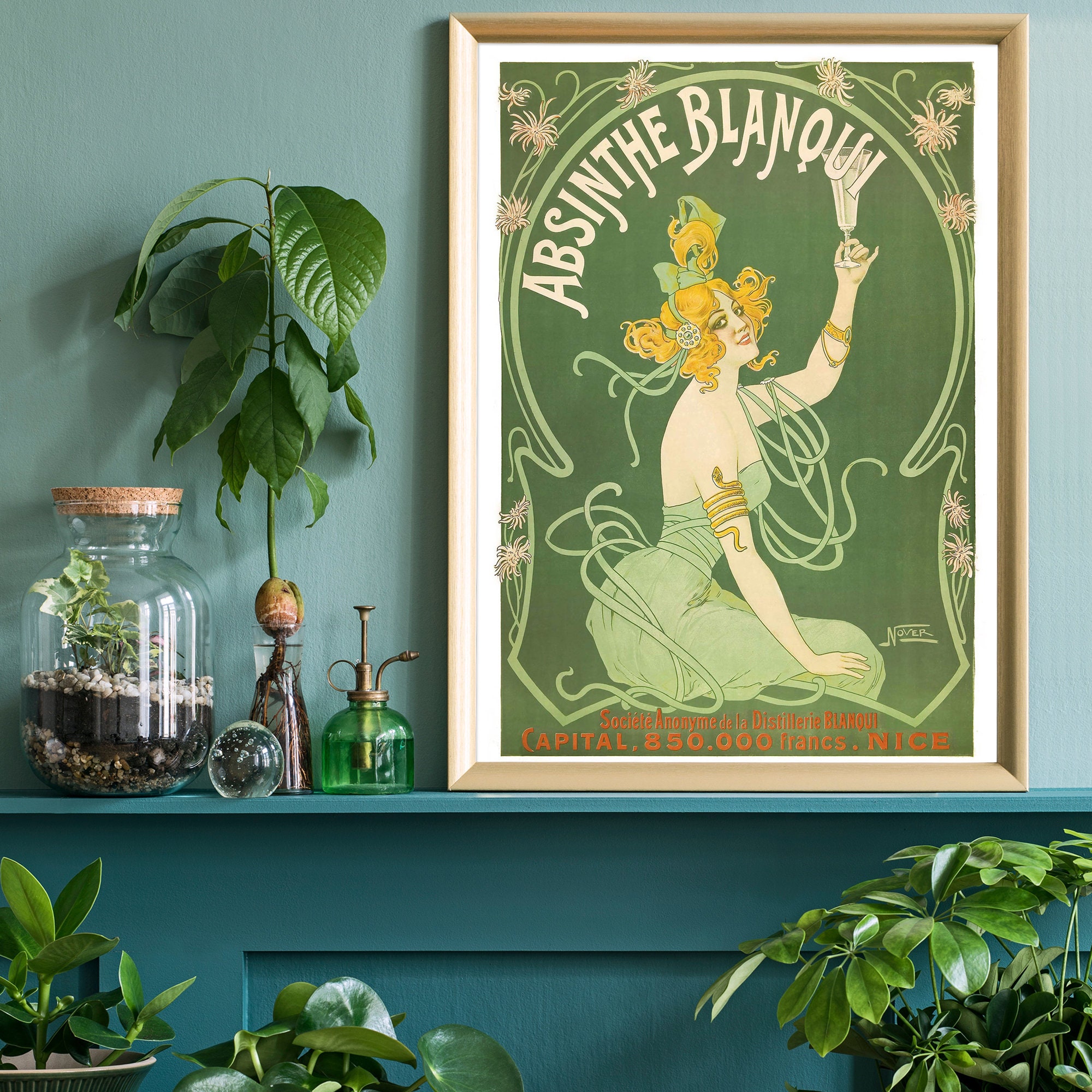 Absinthe Blanqui Vintage Poster, Food & Drink Wall Art, Vintage French ...