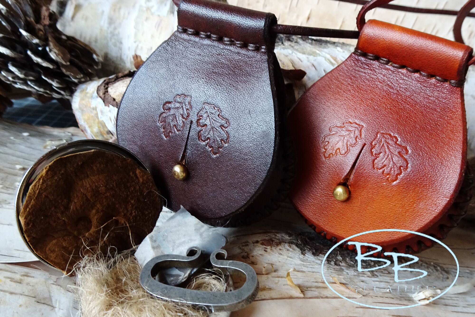 Hand-crafted Leather Tinder Neck Pouch With Mini Tinderbox for Flint ...