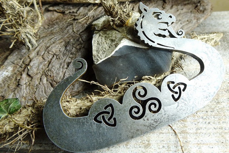 Flint & Steel Striker - Viking Dragon Ship - for Traditional Fire ...