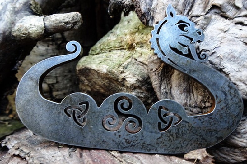 Flint & Steel Striker - Viking Dragon Ship - for Traditional Fire ...