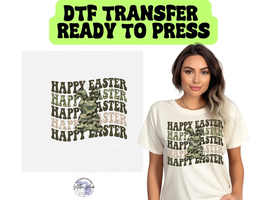 Happy Easter Camo DTF Transfer | Heat Transfer | Ready to Press ...