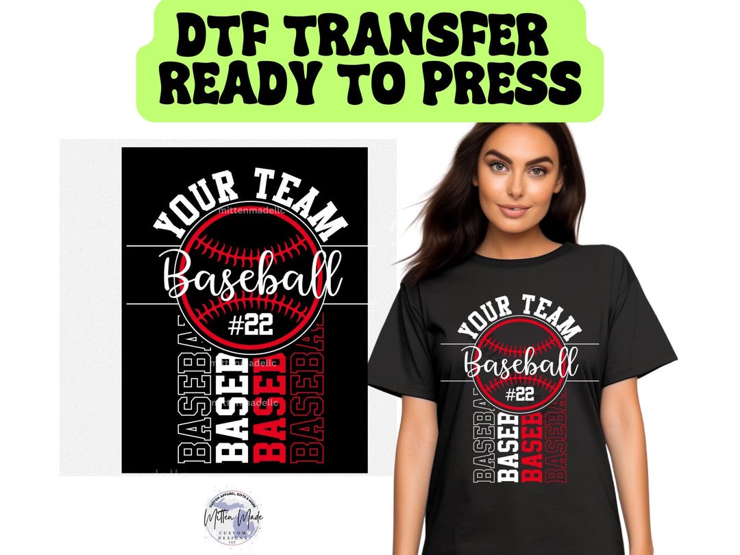 Custom Baseball DTF Transfer | Heat Transfer | Ready to Press ...