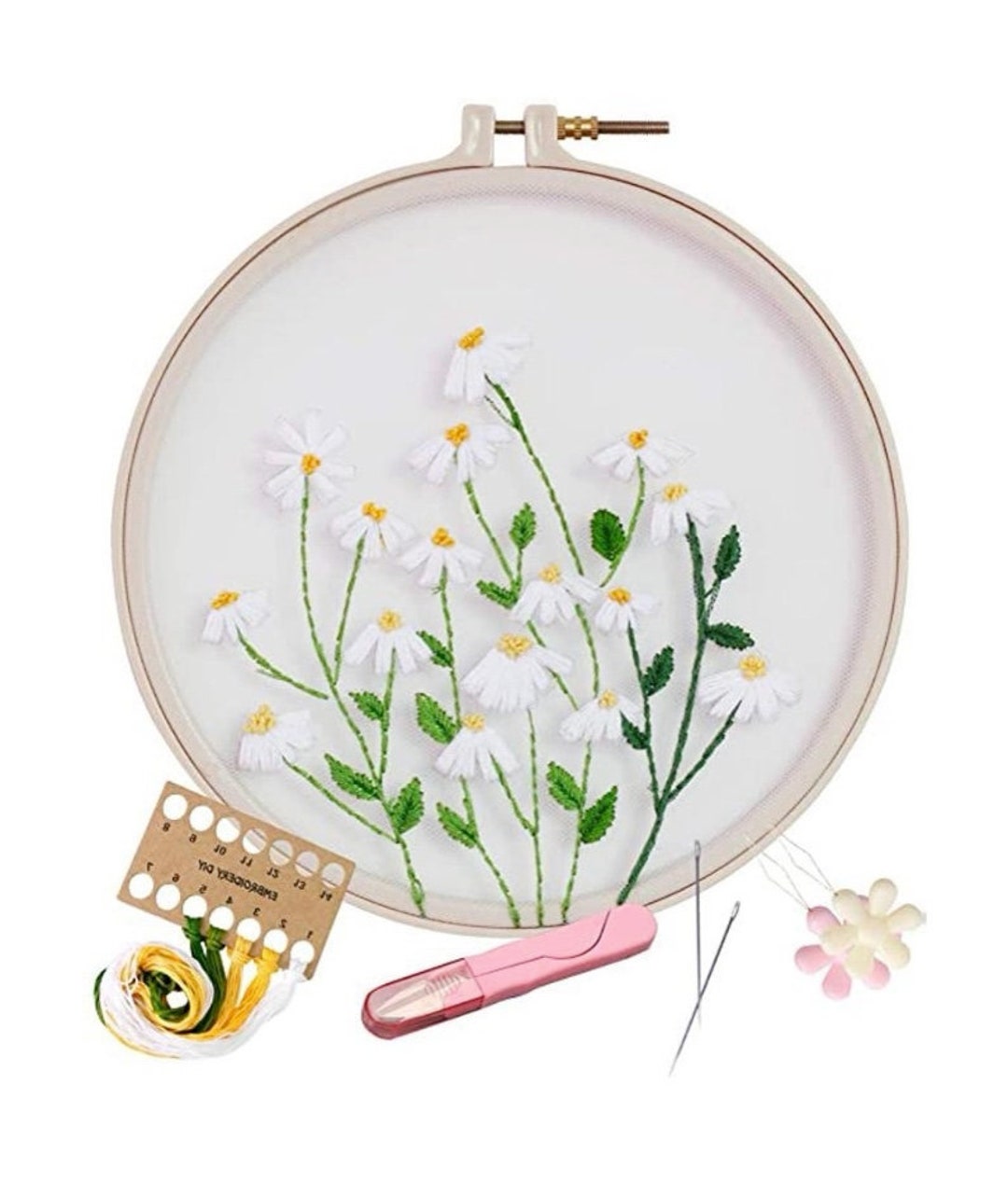 DIY Transparent Flower Embroidery Kit for Beginners Pattern - Etsy