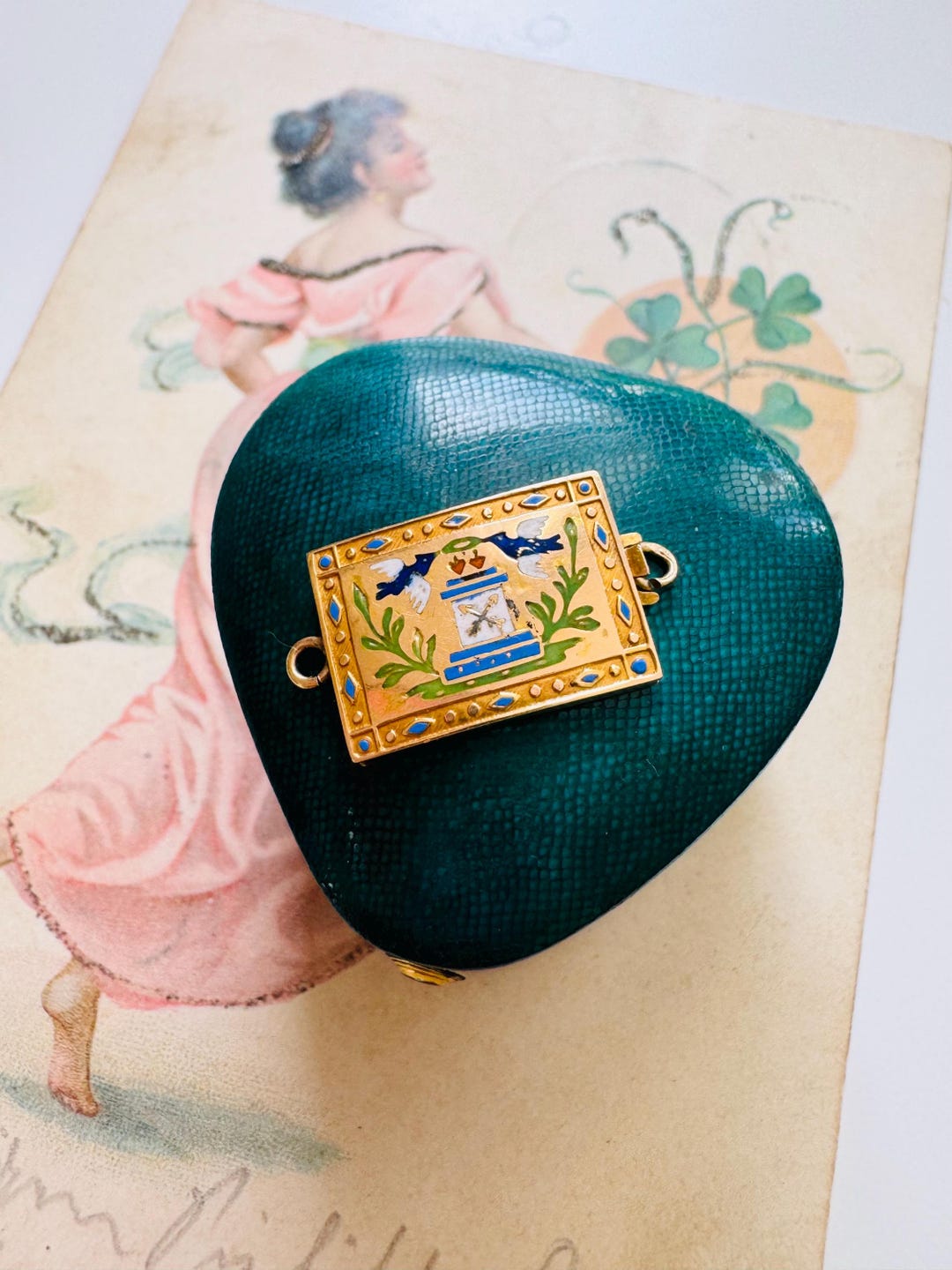 RARE Georgian 18k French Enamel Sentimental Clasp | Antique Regional ...