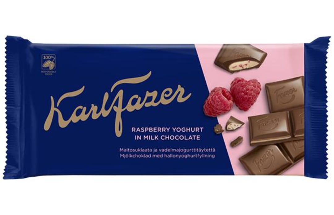 2x121g Raspberry Yoghurt Chocolate Tablet KARL FAZER Finland - Etsy