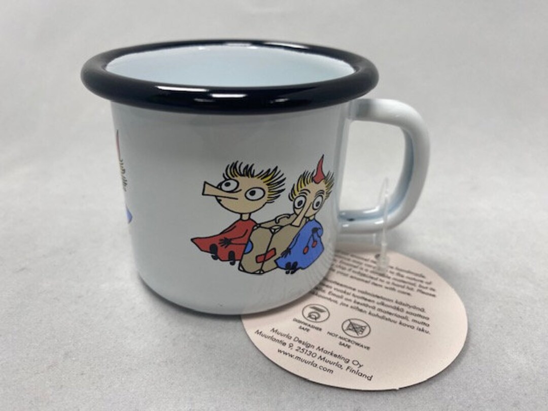 1.5dl Thingumy & Bob Moomin Enamel Mug Muurla - Etsy