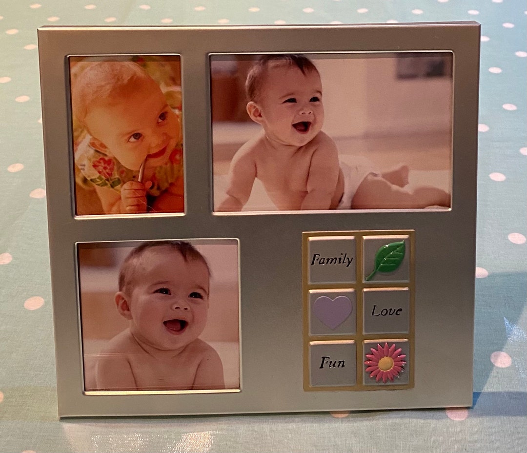 Triple Frame Aluminium and Metal Steel Family, Love, Fun Vintage Frame ...