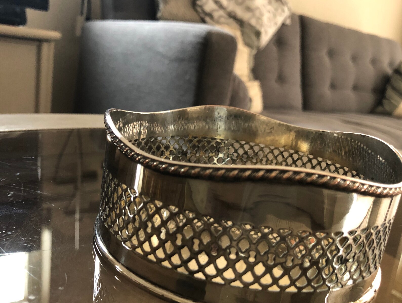 Vintage Silver Plated Filigree Dish - Etsy