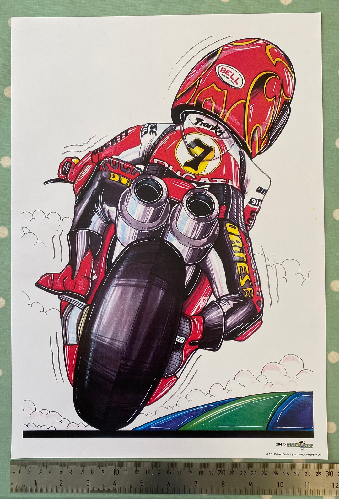 Ducati Racing Motorcycle Caricature A3 Vintage Print - Etsy