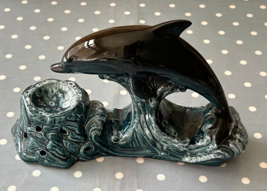 Vintage Ceramic Dolphin Figurine - Etsy