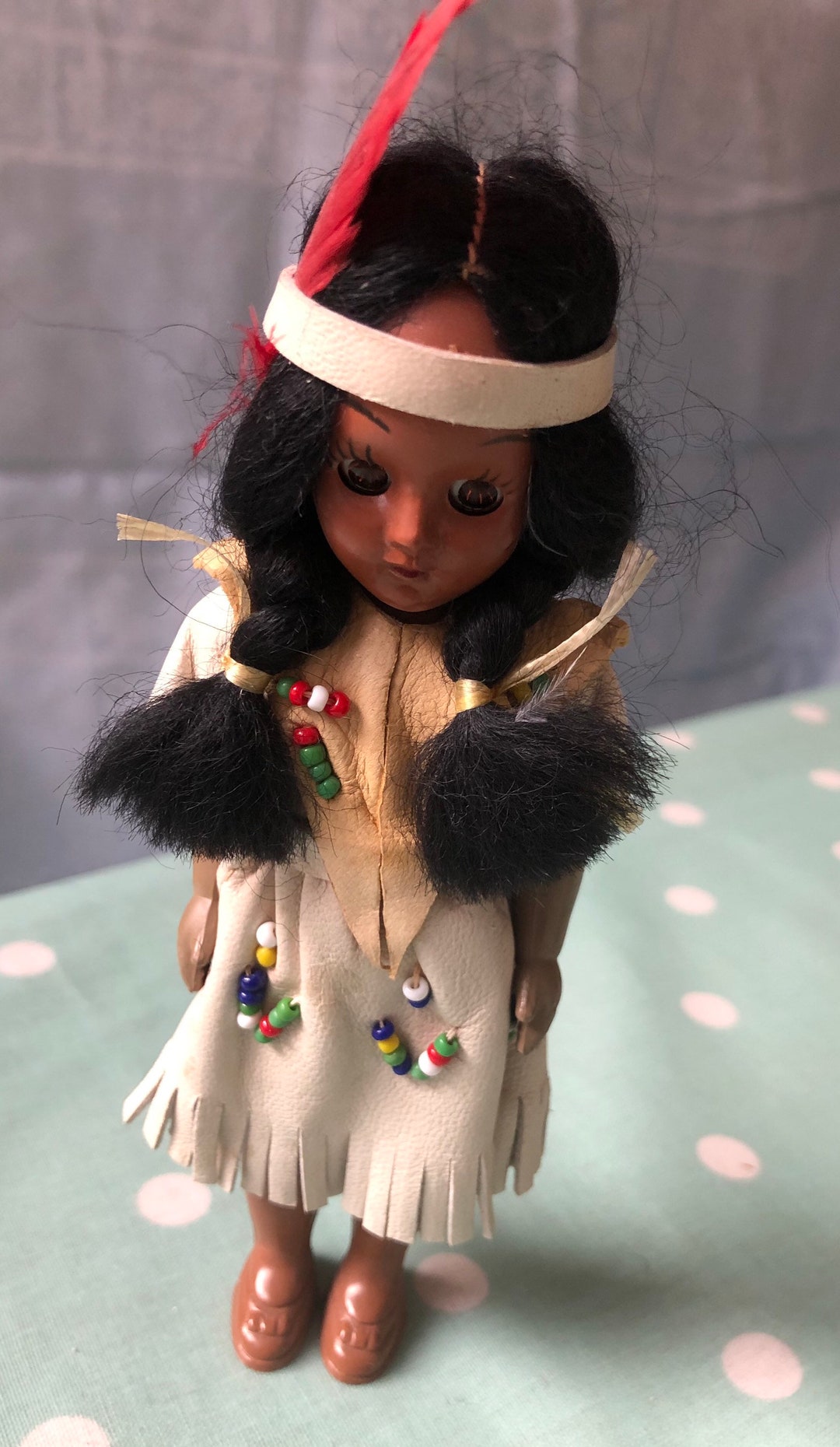 Vintage Native American Indian Girl Doll - Etsy