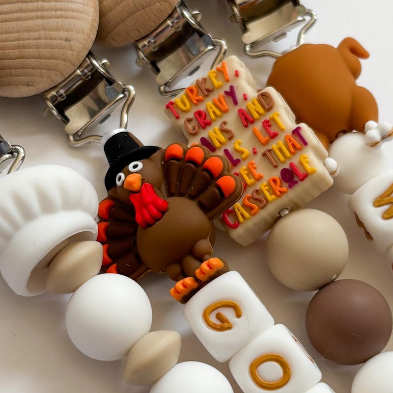 Thanksgiving Pacifier Clips - Etsy