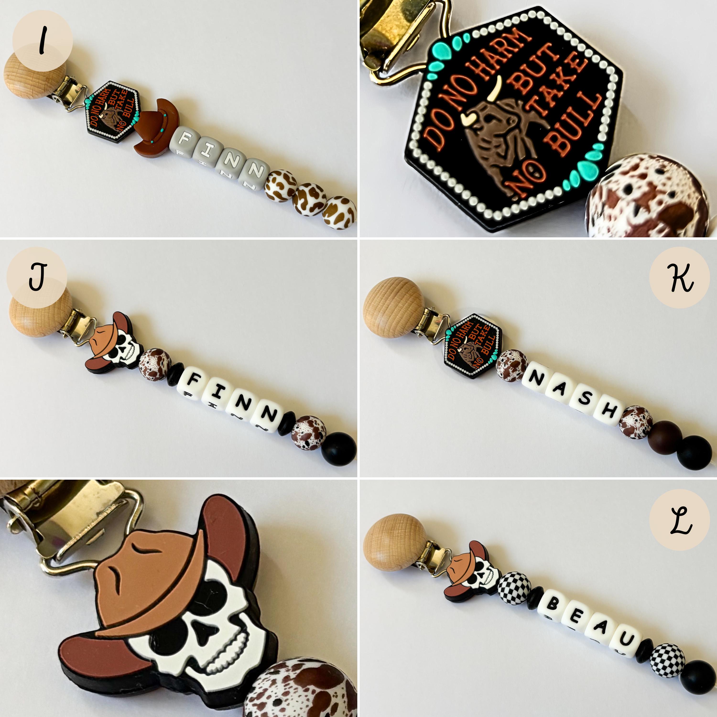 Personalized Silicone Howdy Pacifier Clip • Add Baby Boy or Girl Name ...